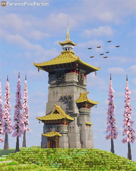 Industrial East Asian Tower Paranoidpixelperson Minecraft