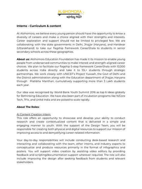 Jd Interns Curriculum Design And Content Design And Creation