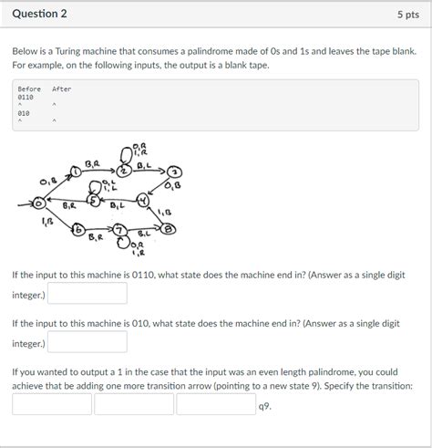 Solved Question Pts Below Is A Turing Machine That Chegg