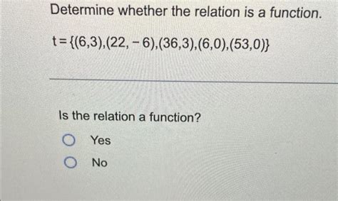 Solved Determine Whether The Relation Is A Function Chegg