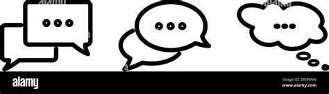 Set Of Linear Comment Icons As Chat Symbol For Web Design Stock Vector Image And Art Alamy