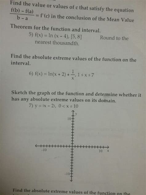 Solved Find The Value Or Values Of C That Satisfy The Chegg Com