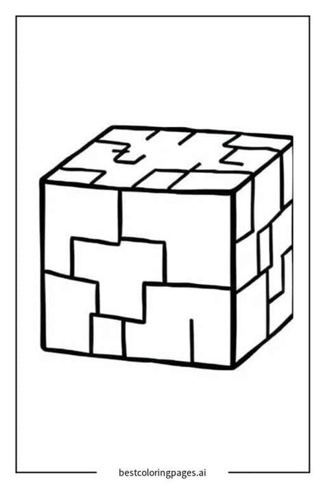 Minecraft Grass Block Coloring Page Free Printable Bestcoloringpages Ai