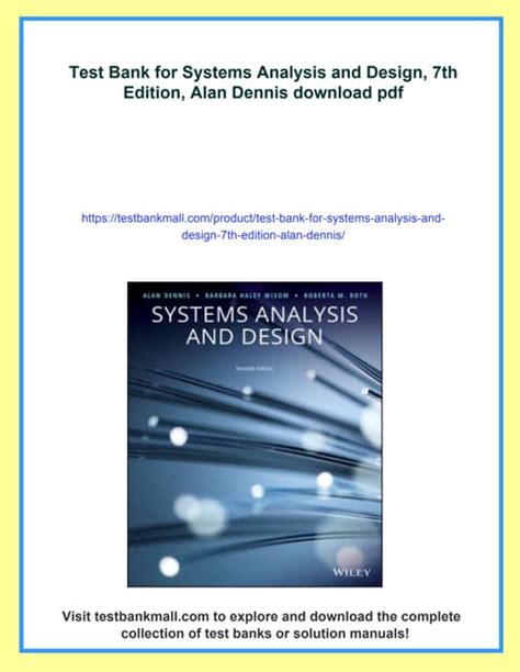 test bank for systems analysis and design 7th edition alan dennis pdf