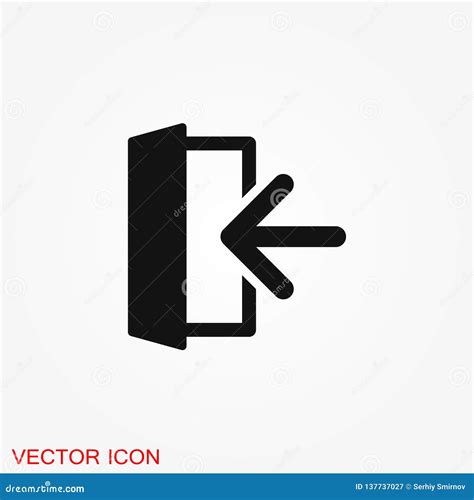 The Exit Icon Logout And Output Outlet Out Symbol Vector Logo Stock Illustration