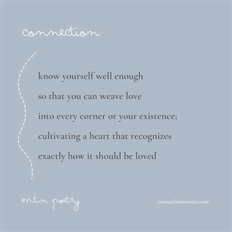 Connection A Poem Cultivating The Love You Deserve Transatlantic