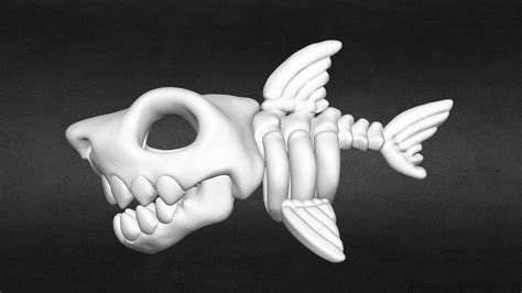 cute shark skeleton stl for 3d print buy royalty free 3d model by