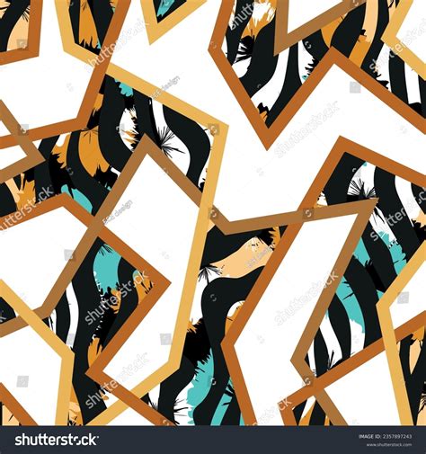 Abstract Geometric Patchwork Pattern Vector Illustration Stock Vector Royalty Free 2357897243