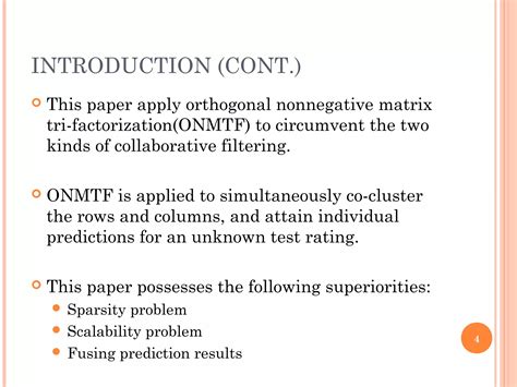 Collaborative Filtering Using Orthogonal Nonnegative Matrix Ppt
