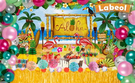 180pcs Hawaiian Luau Party Decorations Packtropical Beach