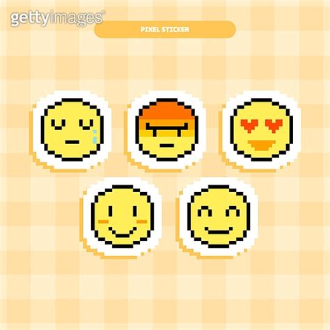 벡터 일러스트 픽셀아트 스티커 아이콘 이모티콘 컨셉심볼 얼굴표정 커뮤니케이션컨셉 이미지 Jv13036197