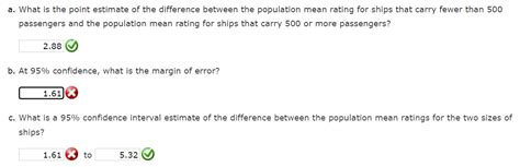 Solved A What Is The Point Estimate Of The Difference