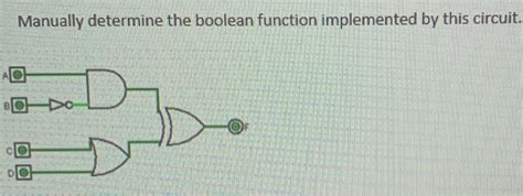 Solved Manually Determine The Boolean Function Implemented