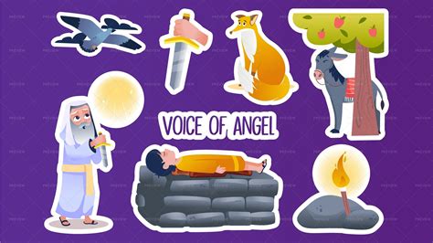 7 Voice Of Angel Bible Story Stickers Graphics Motion Array