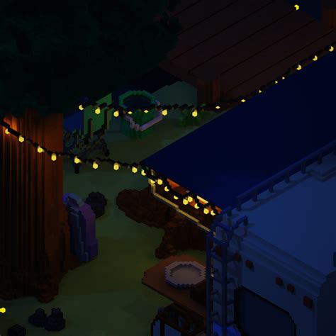 Rv Camp Night In Voxel R Voxelart