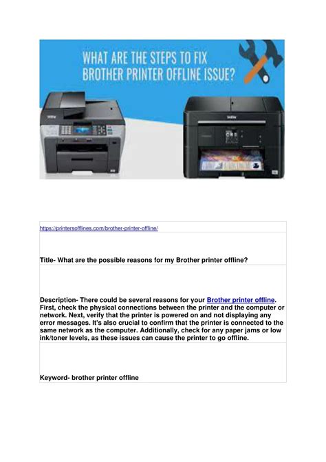 Ppt What Are The Possible Reasons For My Brother Printer Offline Powerpoint Presentation Id