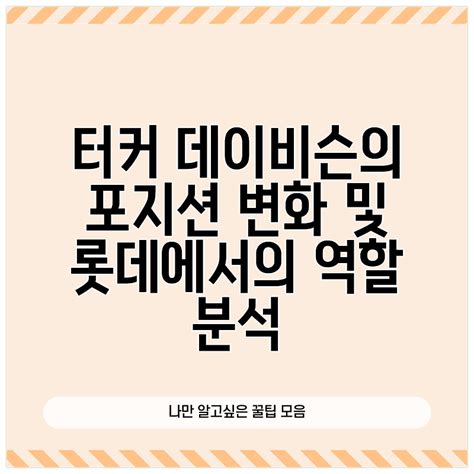 터커 데이비슨의 포지션 변화 및 롯데에서의 역할 분석