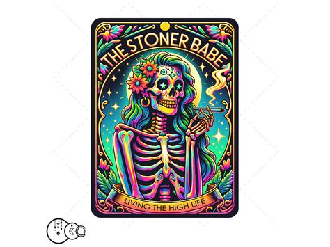 420 The Stoner Babe Tarot Card Png Graphic By Cutecutco · Creative