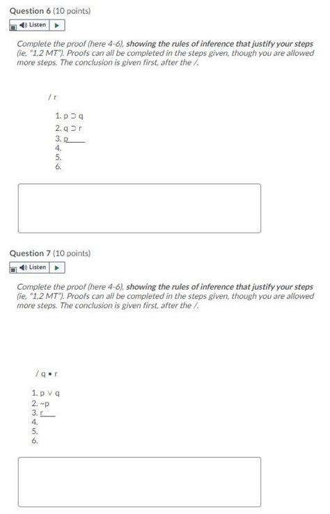 Solved Complete The Proof Showing The Rules Of Inference Chegg