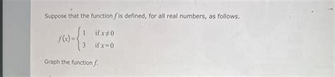 solved suppose that the function f ﻿is defined for all real