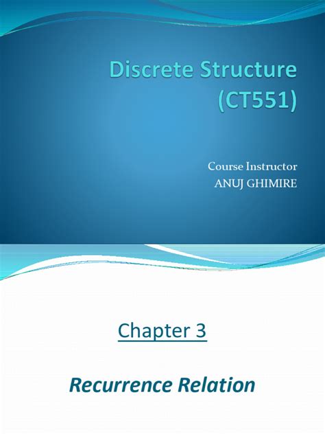 Chapter 3 Recurrence Relation Pdf Recurrence Relation
