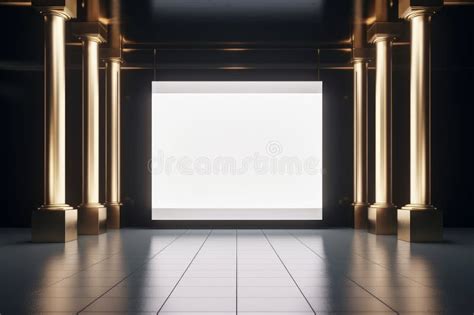 blank white illuminated screen with space for logo or text on dark