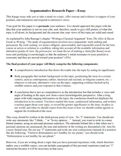 Researched Argument Essay Examples