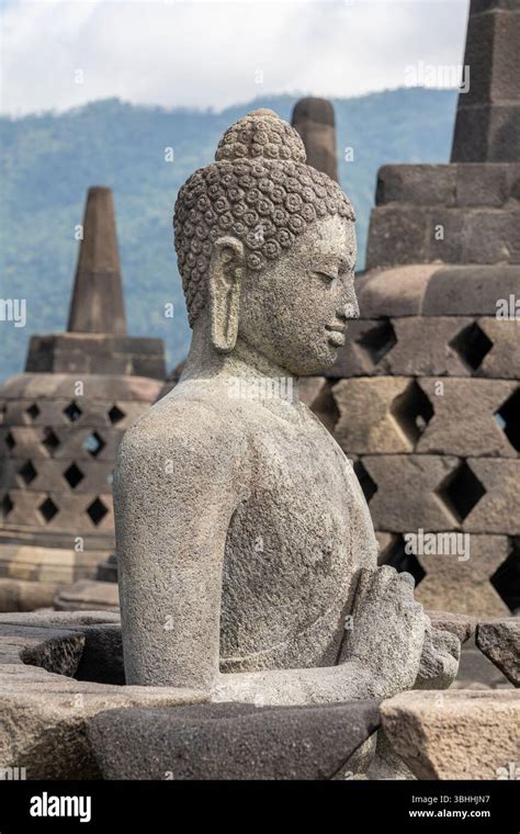 Closeup Profile View Of Ancient Vairocana Buddha Statue In Situ With
