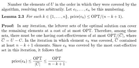 Approximation Trouble To Understand The Proof Of Greedy Algorithm For Set Cover Computer