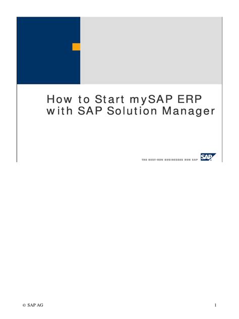 04how To Start With Mysap Erp With Solman Pdf
