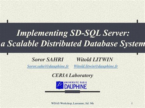 Ppt Implementing Sd Sql Server A Scalable Distributed Database
