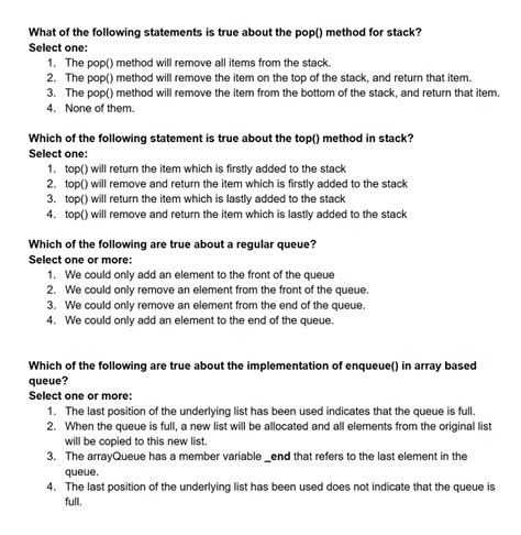 Solved What Of The Following Statements Is True About The