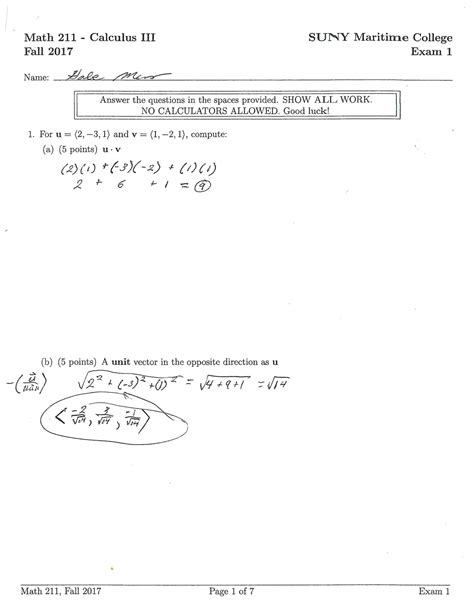 Solution Calculus Iii Practice Exam 1 Studypool