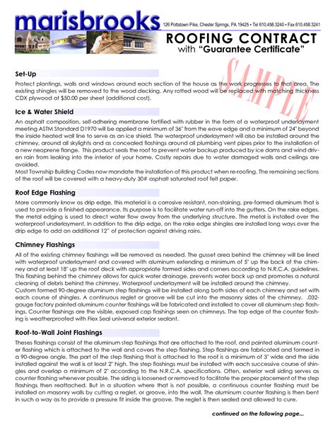 Roofing Contract Template Word