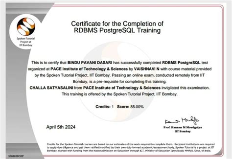 Bindupavani Dasari On Linkedin Rdbms Training Sql Iitbombay Spokentutorial