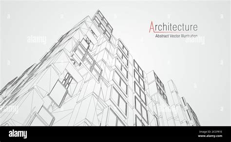 Architecture Line Background Building Construction Sketch Vector Abstract Modern City 3d