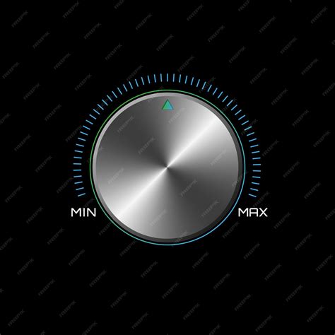 Premium Vector Stylish Metal Volume Control Encoder With Serifs And Symbols For Minimum And