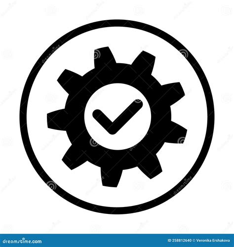 Gear With Check In Circle Icon Successful Process Stock Vector Illustration Of Successful