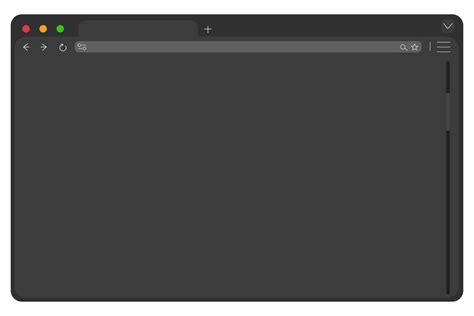 Web Browser Mockup Window In Dark Mode Modern Flat Simple Line Web