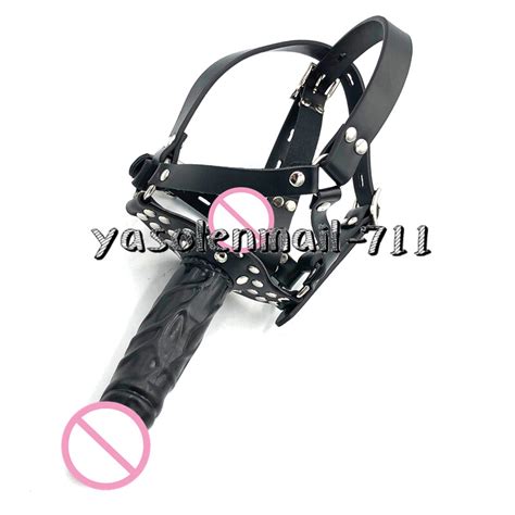 Double Ended Gag Strapon Open Mouth Dong Head Harness Realistic Games