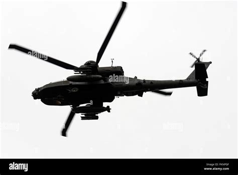 Army Air Corp Apache Helicopter From Raf Wattisham Over Woodbridge Airfield Training Area