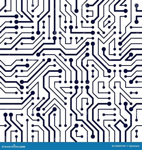 Microchip Board Seamless Pattern Vector Background Stock Vector