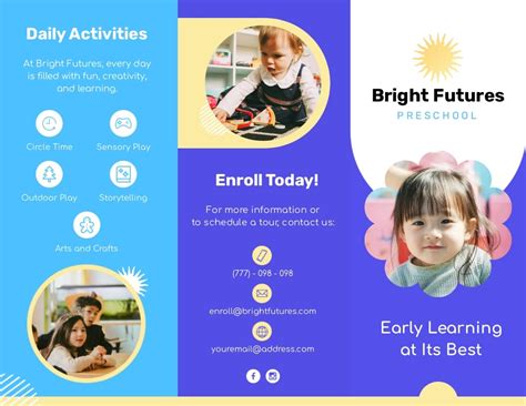 Preschool Program Trifold Brochure Template Visme