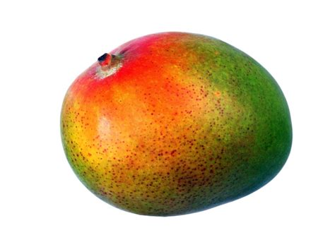 Premium Photo A Green And Red Mango With A Red Spot On The Side