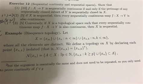 solved u 111 suniui exercise 12 sequential continuity and