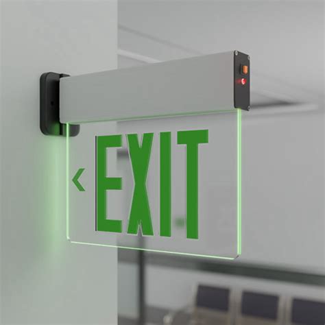Led Edge Lit Clear Exit Sign Green Single Sided Sunco Lighting
