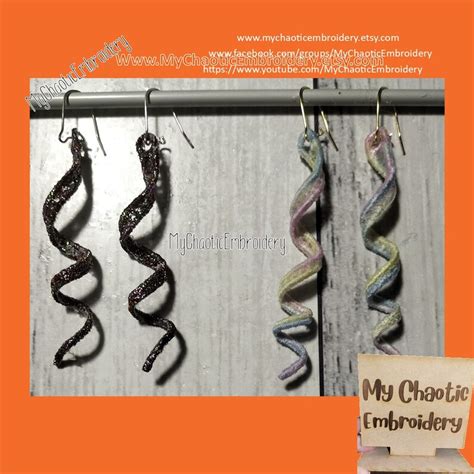 4x4 Fsl Free Standing Lace Long Icicle Twist Twirl Earrings And Pendant