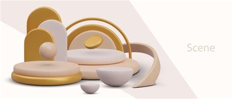 Premium Vector Complex Multi Component Scene For Advertising Display Platform For Goods