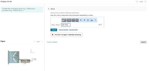 Solved Problem 16 128 The Slider Block Moves With A Velocity Chegg Com