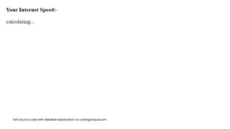 Detect Internet Speed Using Javascript Coding Torque